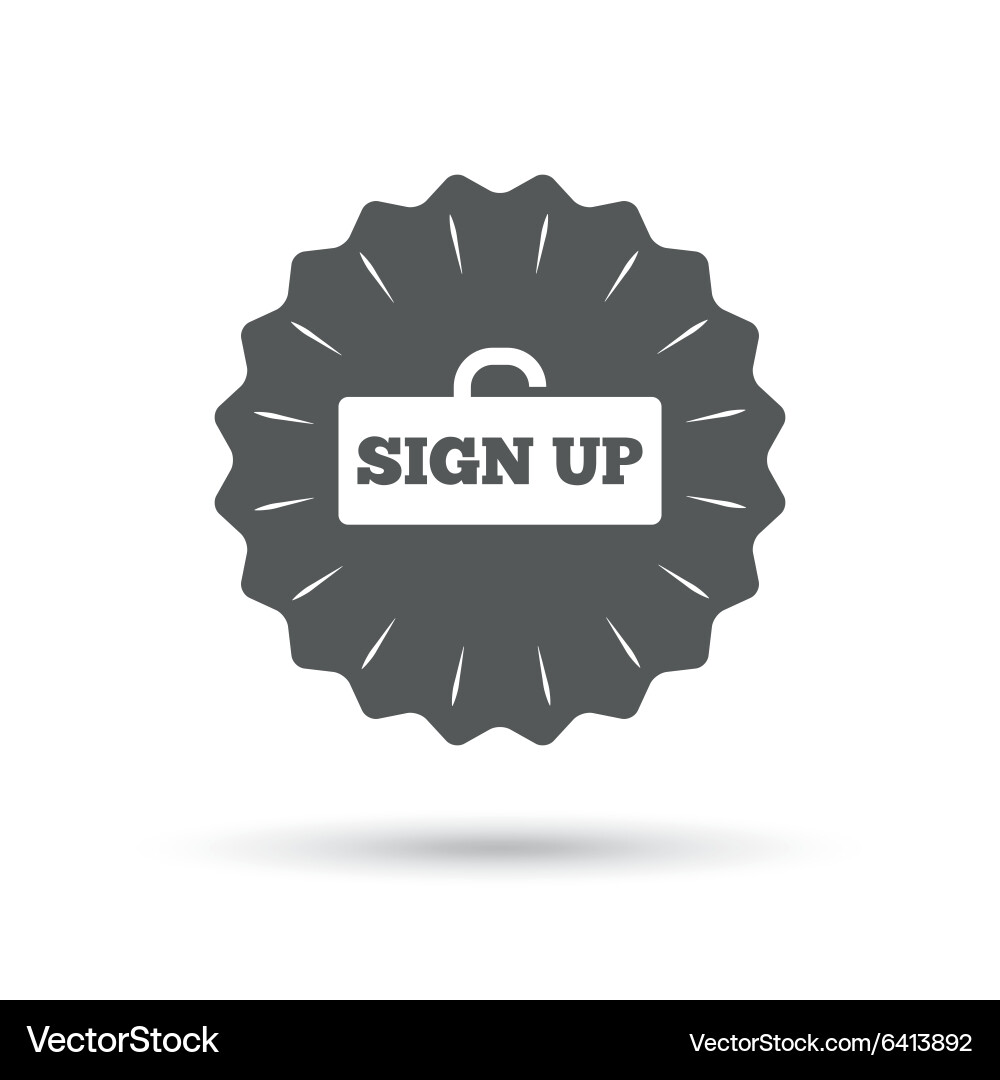 Sign up icon registration symbol Royalty Free Vector Image