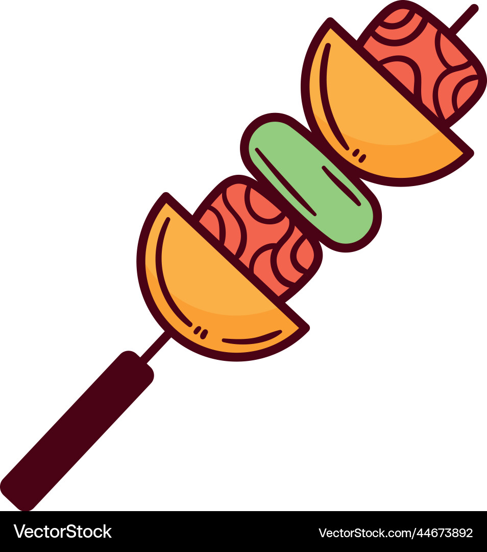 Skewer fast food Royalty Free Vector Image - VectorStock