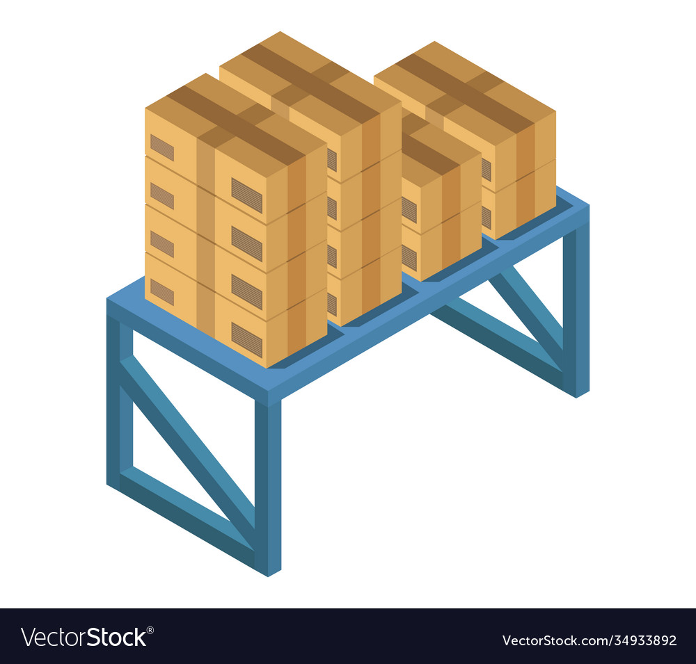 Table with box Royalty Free Vector Image - VectorStock