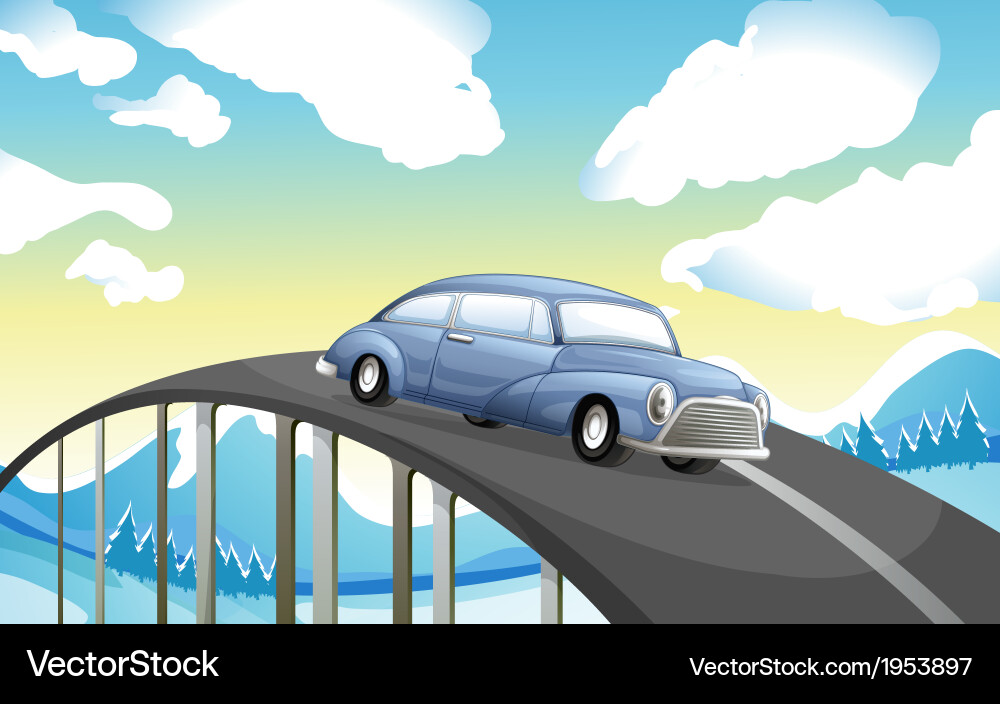 A car at the road Royalty Free Vector Image - VectorStock