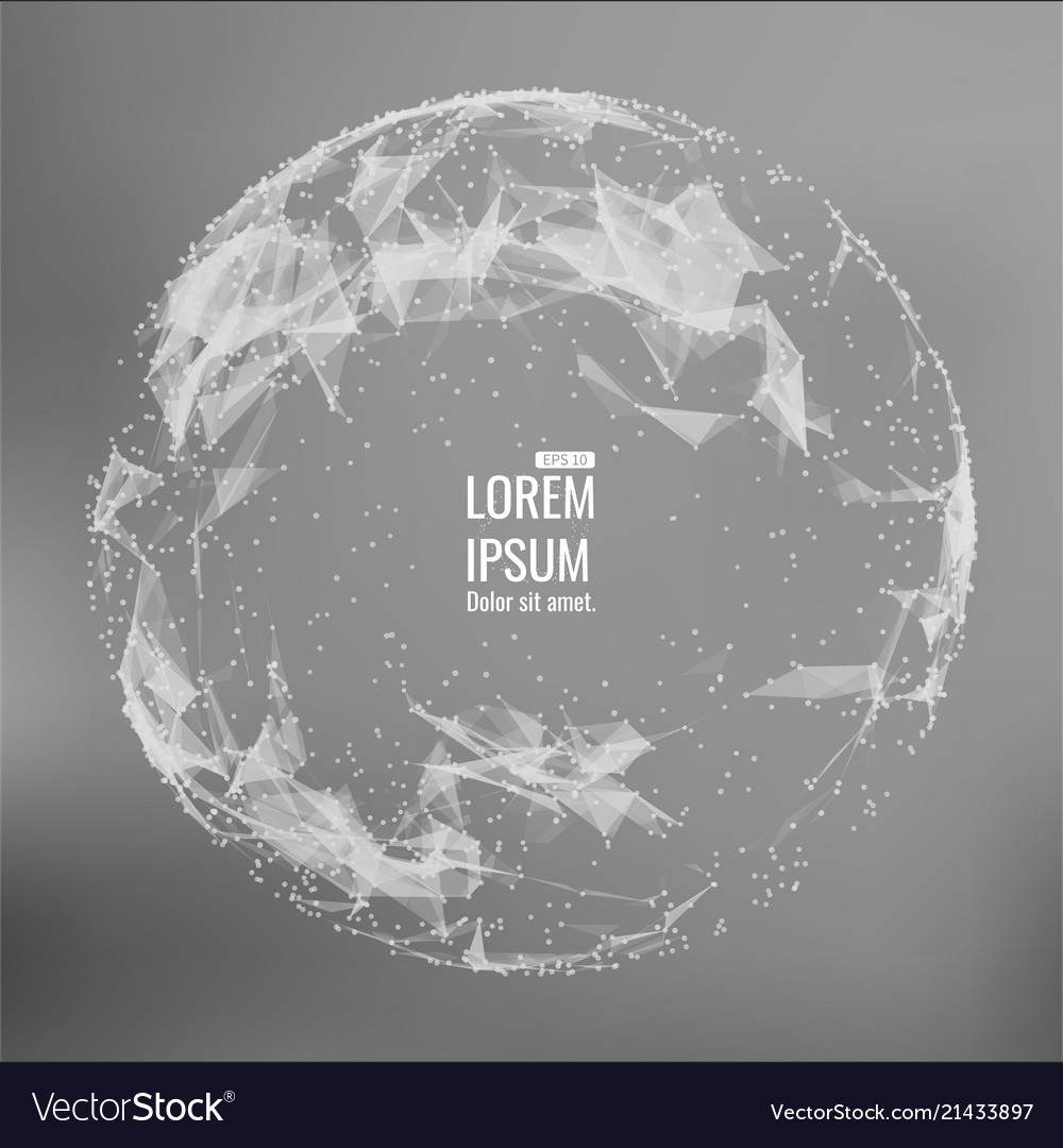 Abstract 3d illuminated distorted mesh sphere Vector Image