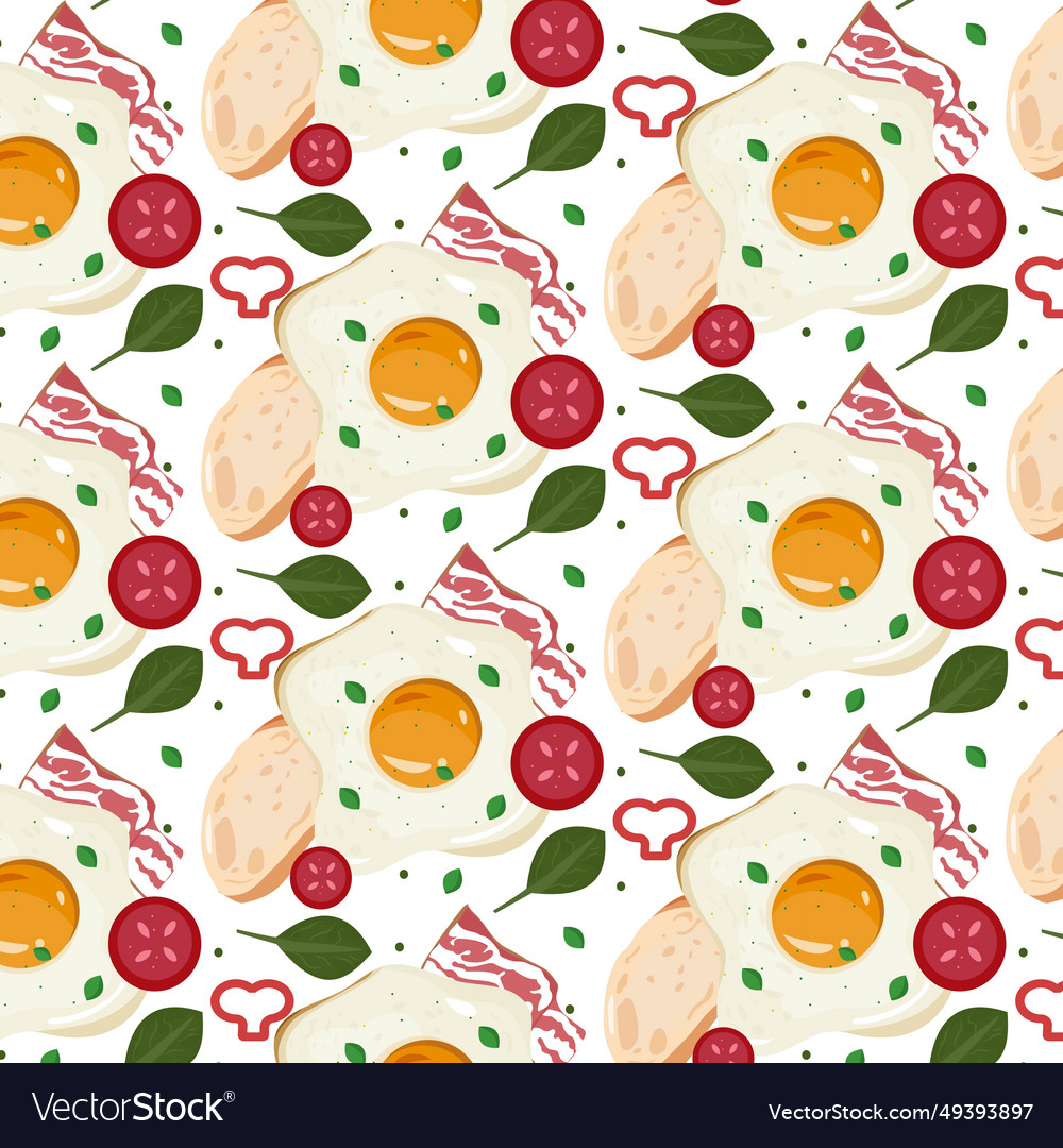 Breakfast pattern Royalty Free Vector Image - VectorStock