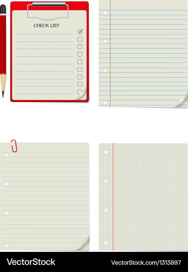 Collection of various papers Royalty Free Vector Image