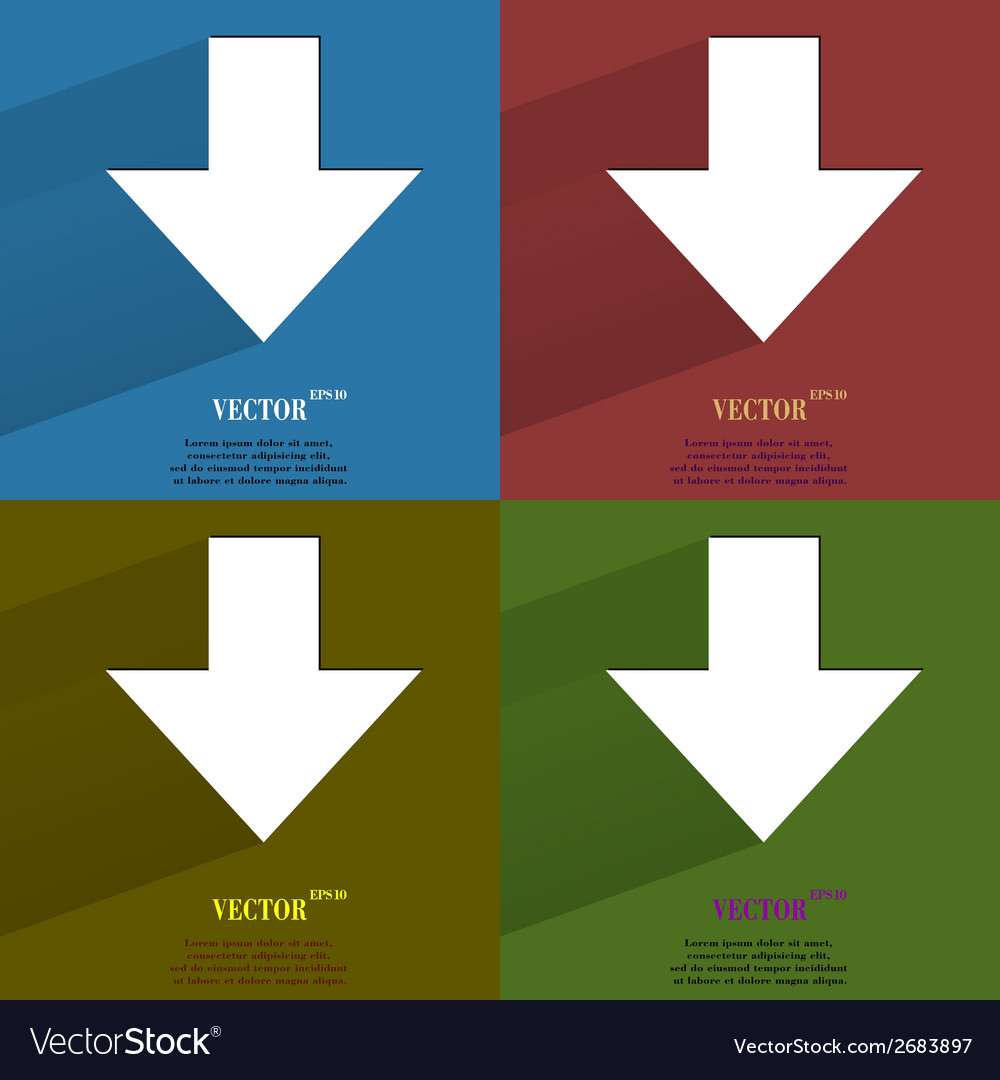 Color set down arrow flat modern web button Vector Image