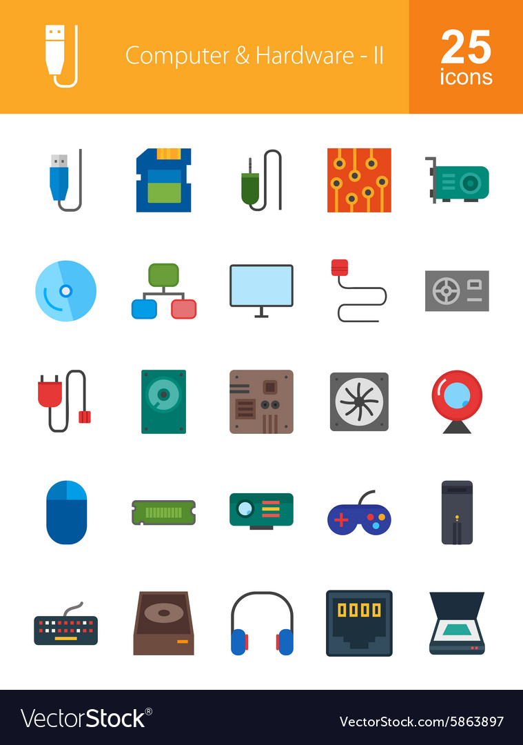 Computer and hardware Royalty Free Vector Image