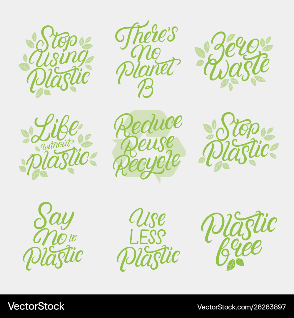 Eco friendly hand written lettering quotes Vector Image