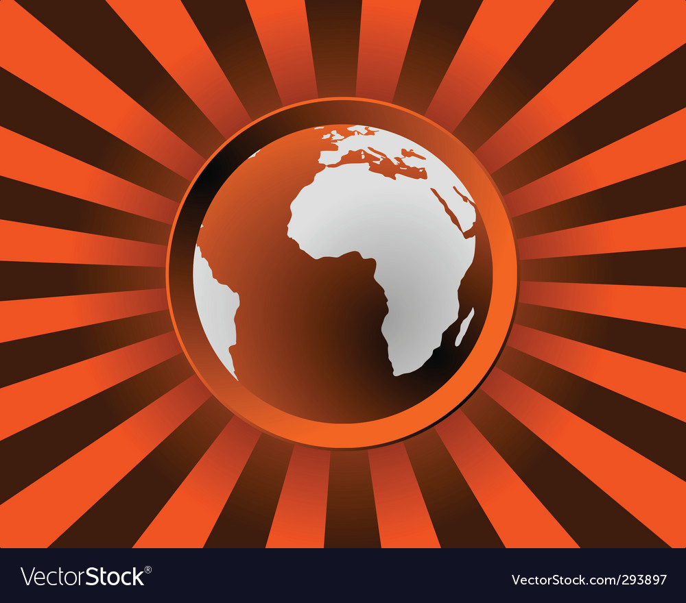 Globe with rays Royalty Free Vector Image - VectorStock