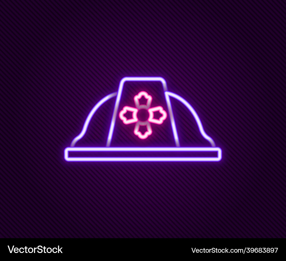 Glowing neon line firefighter helmet or fireman Vector Image