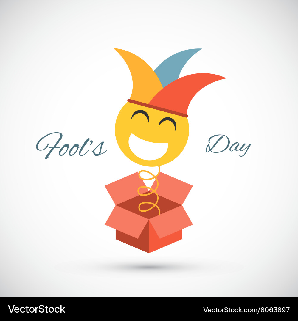 Jester springing out a box Royalty Free Vector Image