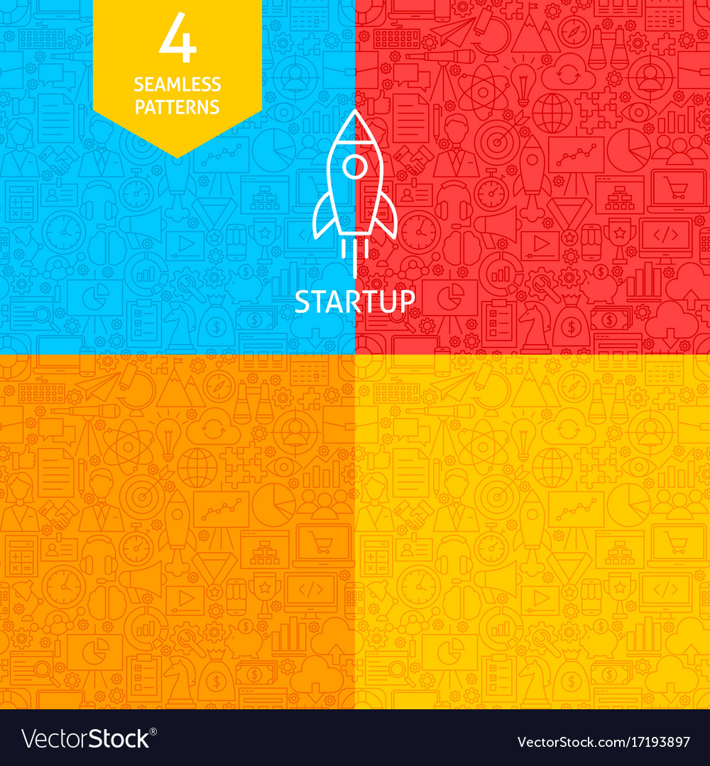 Line startup patterns Royalty Free Vector Image