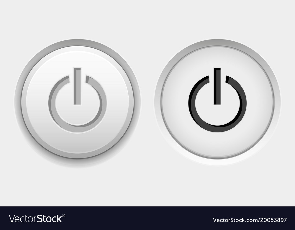 Power round white interface buttons normal Vector Image