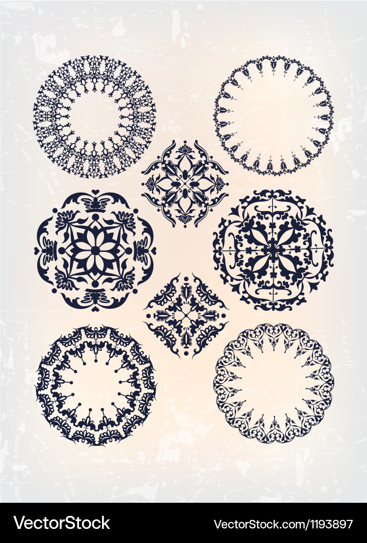 Set of antique arabesque Royalty Free Vector Image