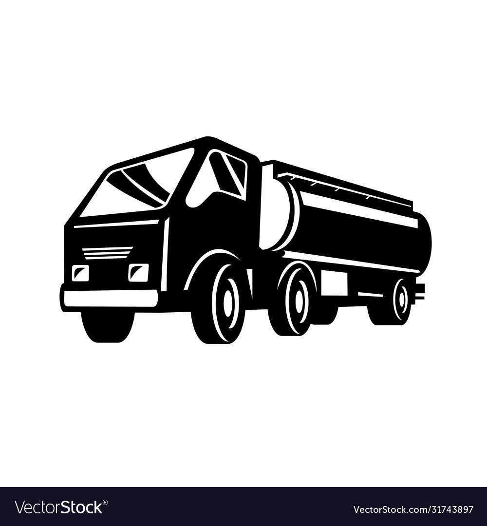 Tank truck fuel truck tanker or tanker truck low Vector Image Tank truck fuel truck tanker or tanker truck low Vector Image