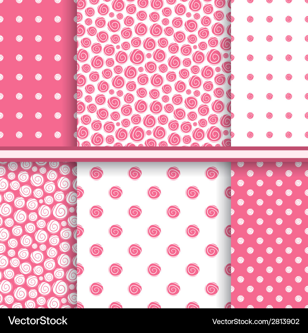 Abstract polka dot seamless pattern set Royalty Free Vector