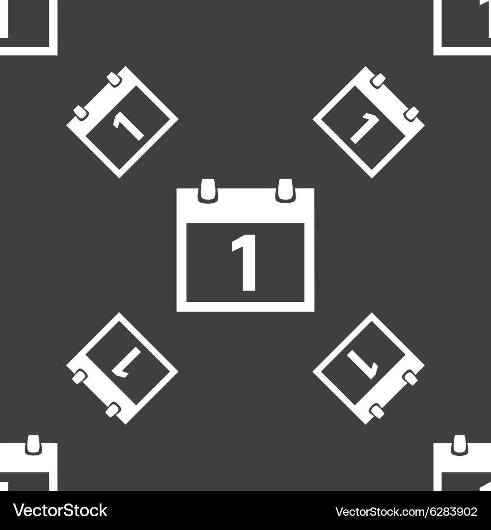 Calendar sign icon 1 day month symbol date button Vector Image
