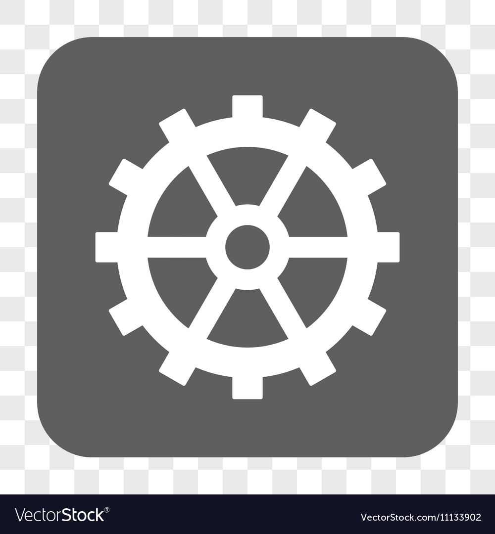 Gear rounded square button Royalty Free Vector Image