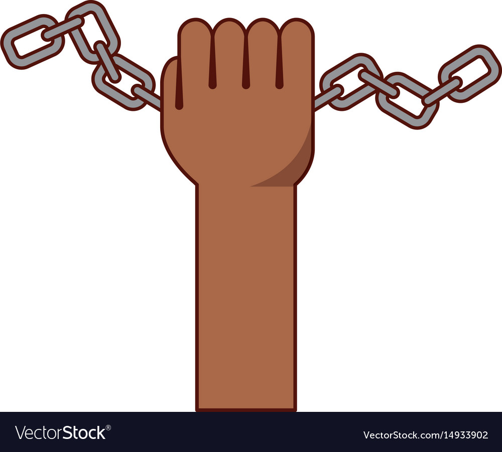 Hand human with chains Royalty Free Vector Image