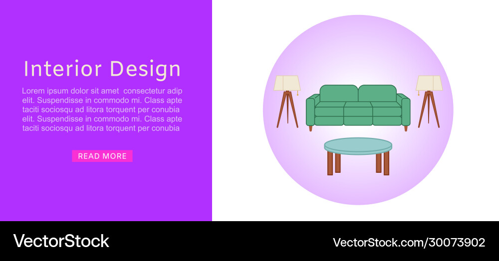 Home interior design for living room Royalty Free Vector