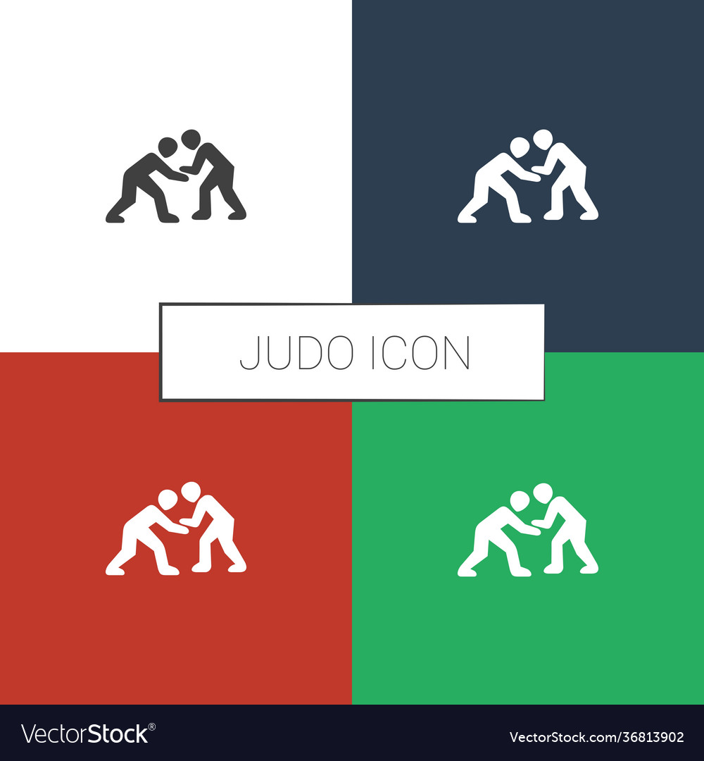 Judo Symbol weiß Hintergrund Lizenzfreies Vektorbild