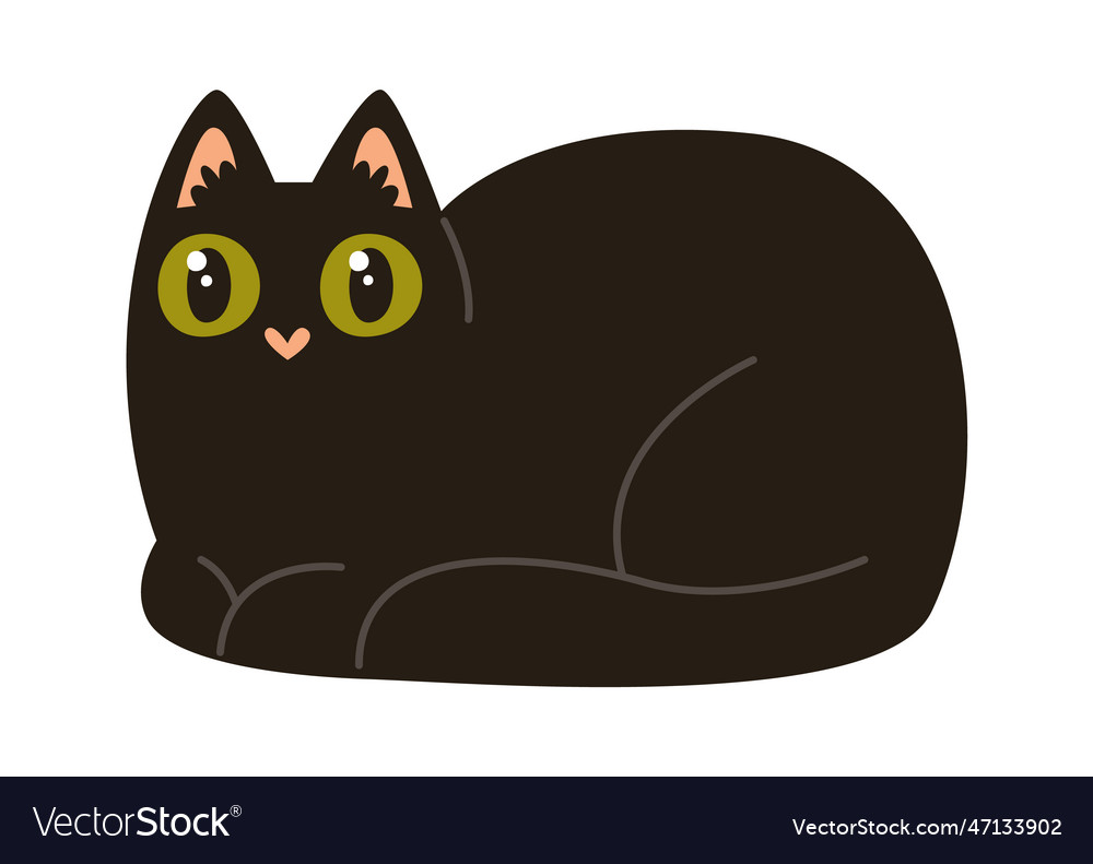 Lying cat pet Royalty Free Vector Image - VectorStock
