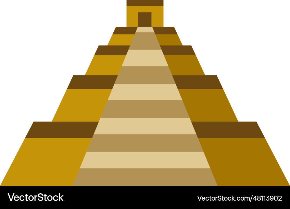 Mayan temple pyramid of kukulkan icon Royalty Free Vector
