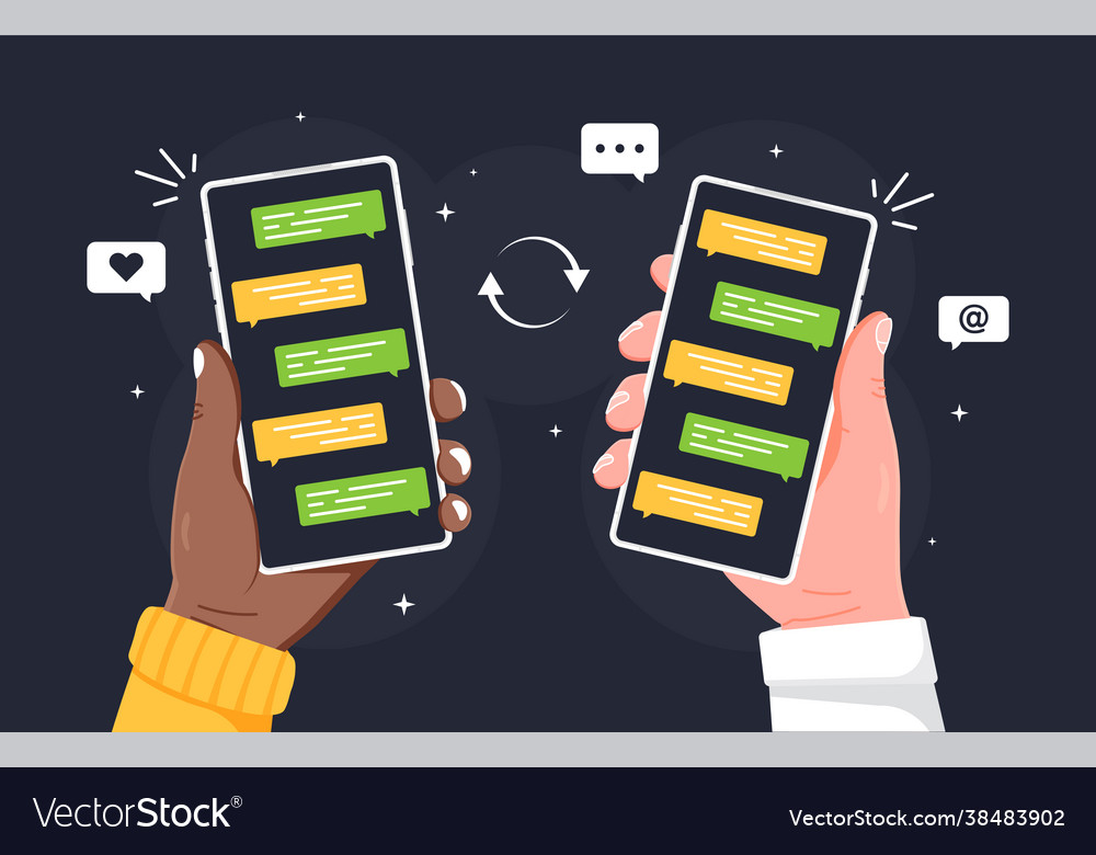 Online communication message chat Royalty Free Vector Image