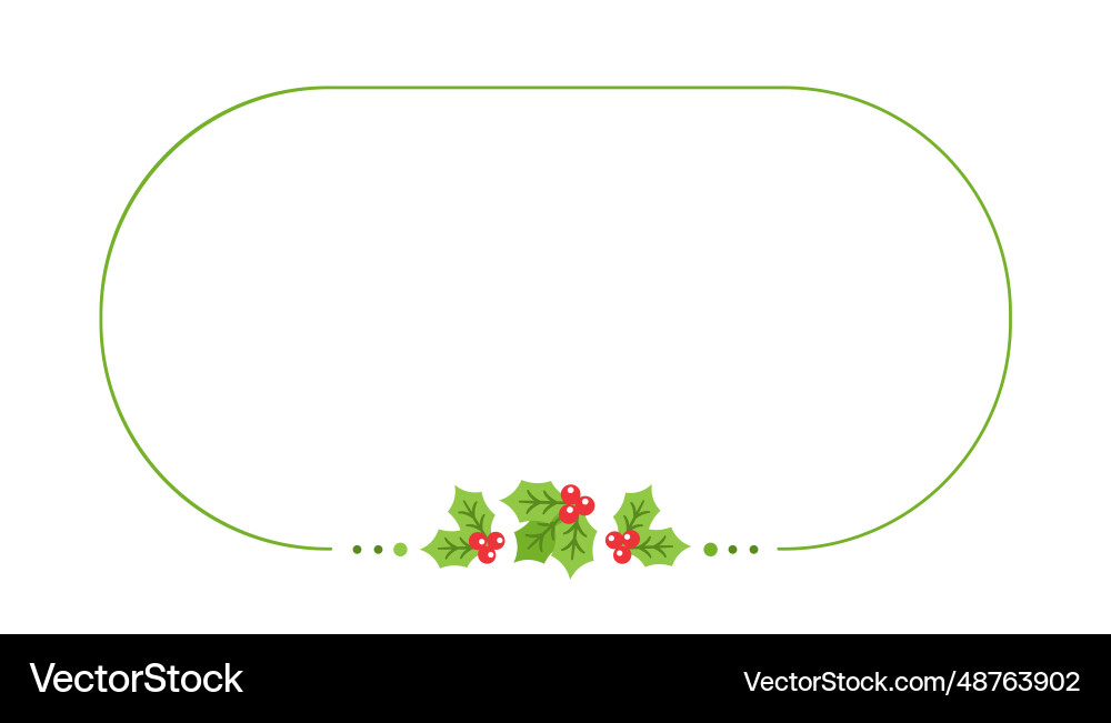 Oval mistletoe frame christmas and new year card Vector Image