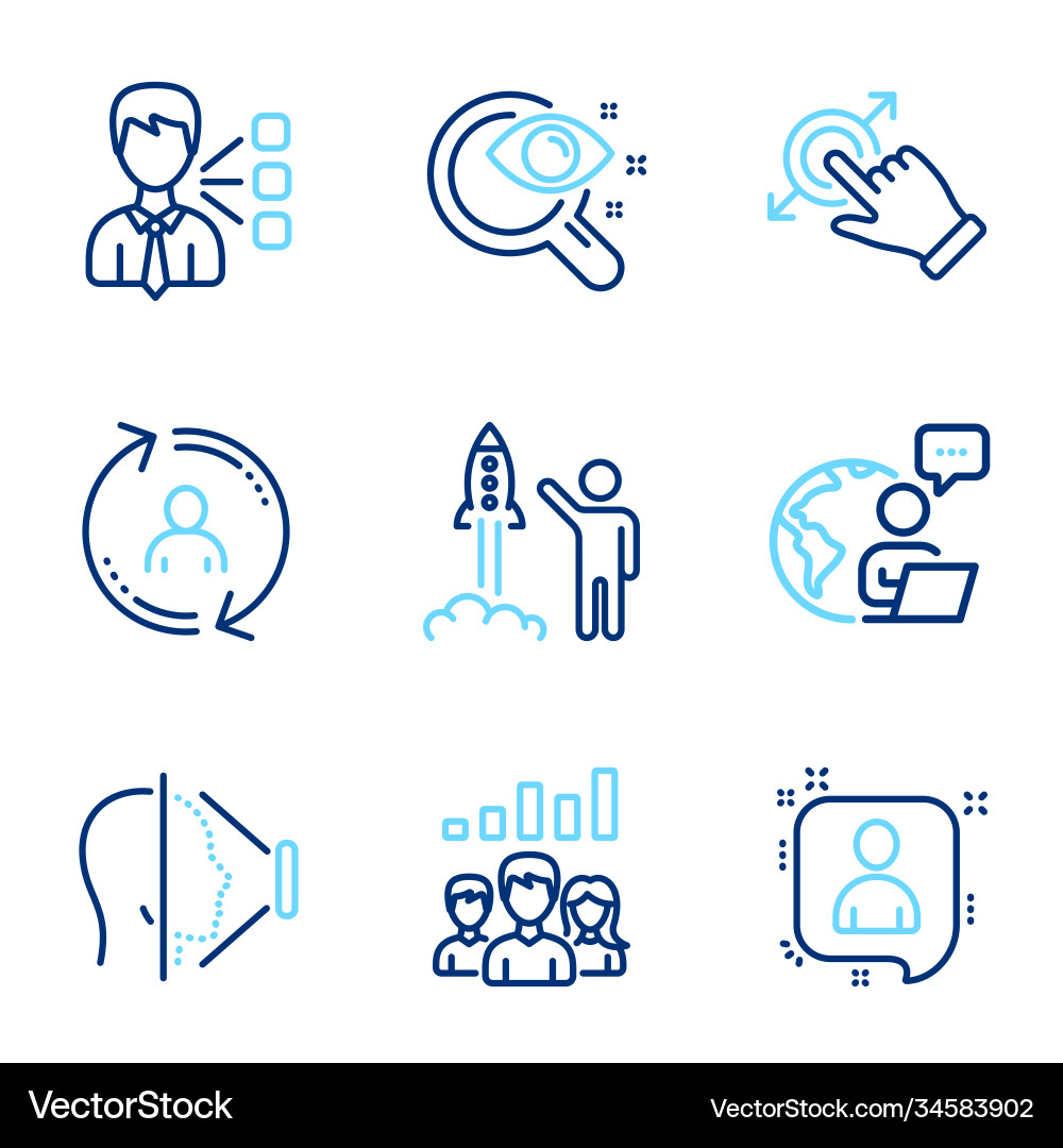 People icons set included icon as touchscreen Vector Image