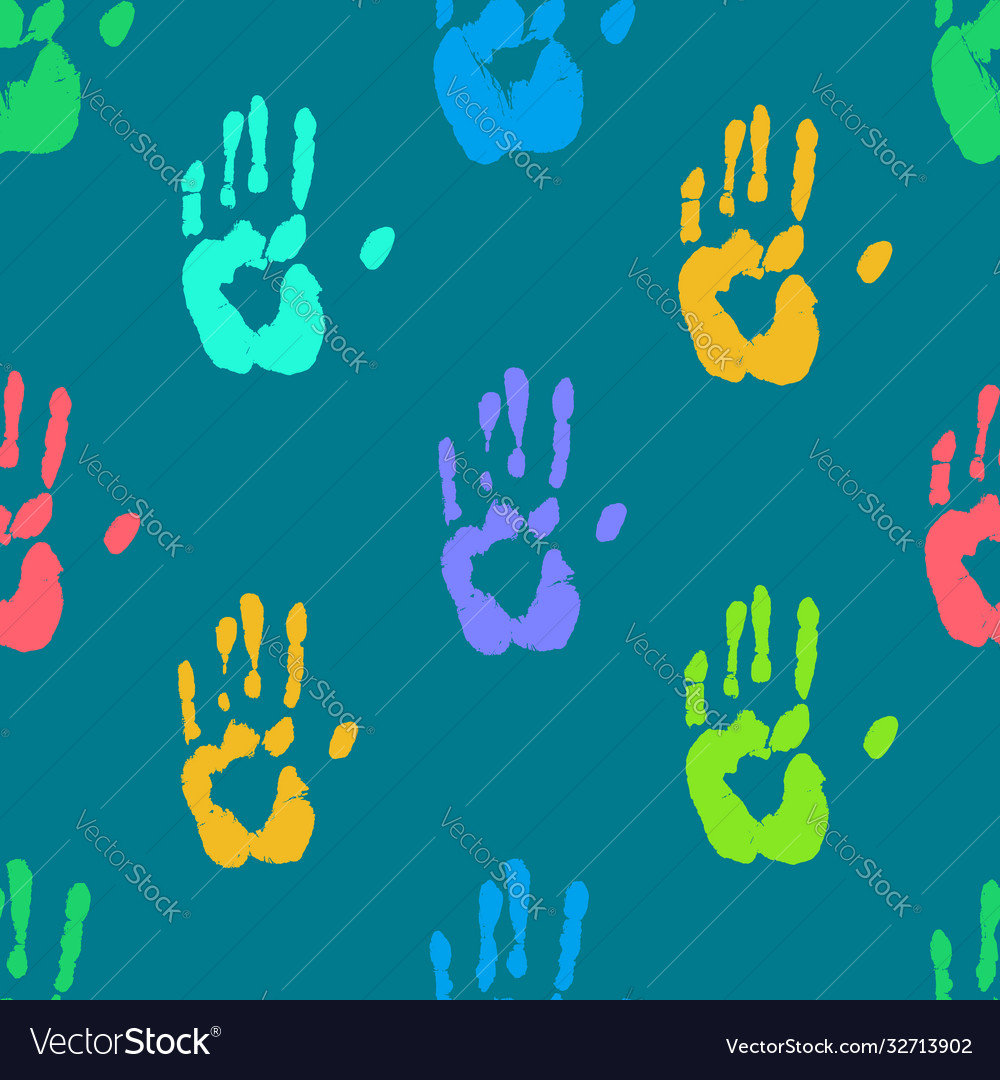 Prints human hands seamless pattern Royalty Free Vector