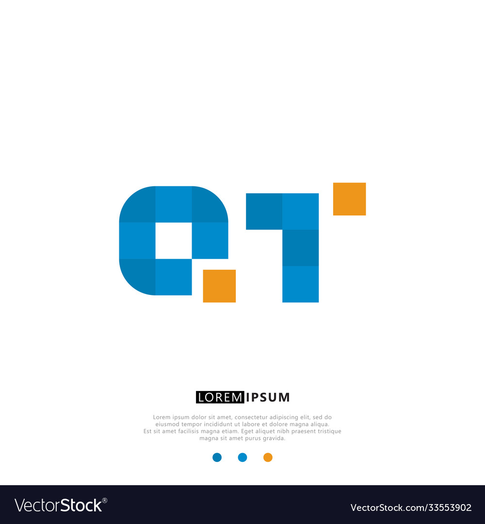 Qt or tq logo letter initial design template Vector Image