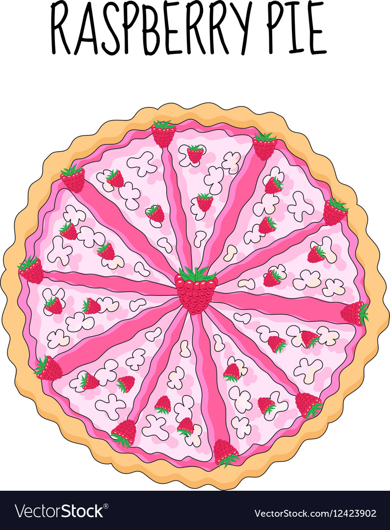 Raspberry cake birthday baking Royalty Free Vector Image