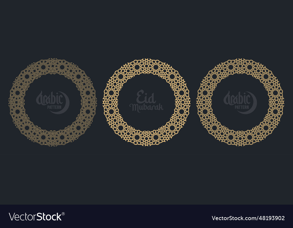 Seamless circle frame pattern in authentic arabian