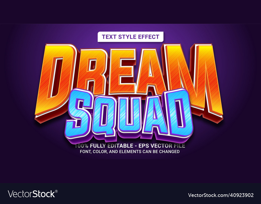 Text style with dream squad theme editable Vector Image