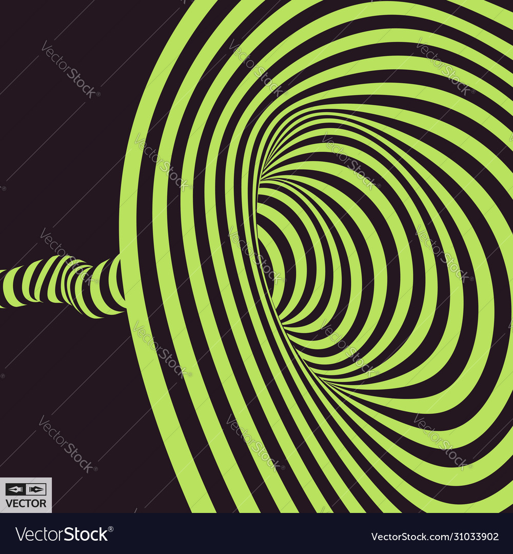 Tunnel abstract striped background optical art 3d Vector Image
