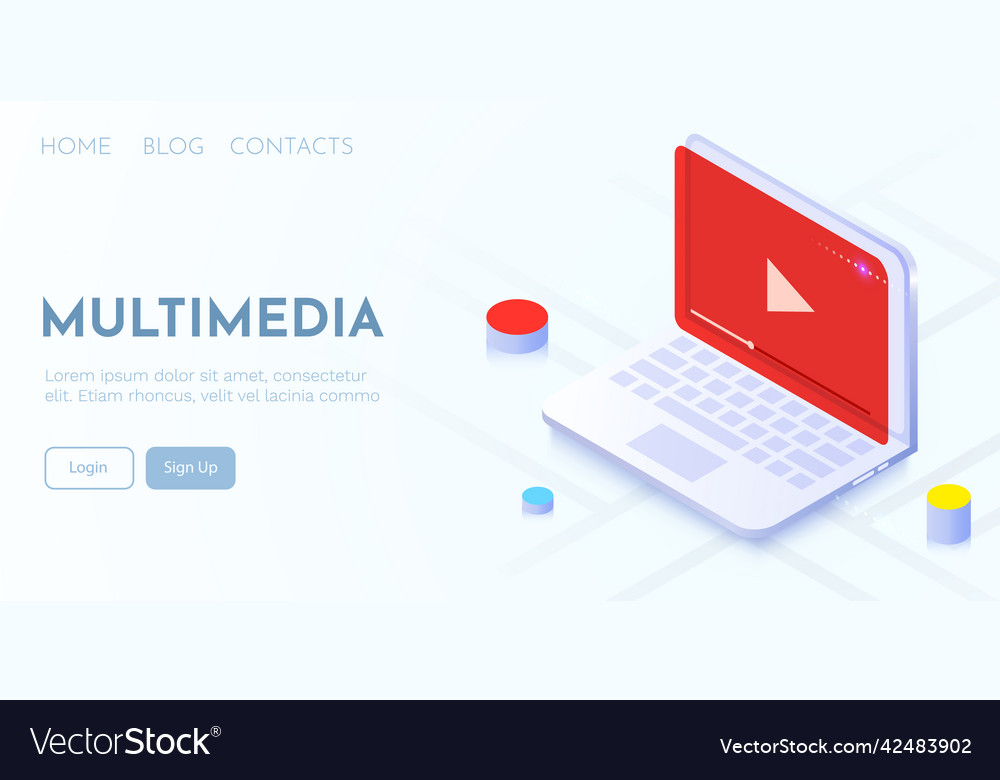 Video player on computer screen multimedia Vector Image