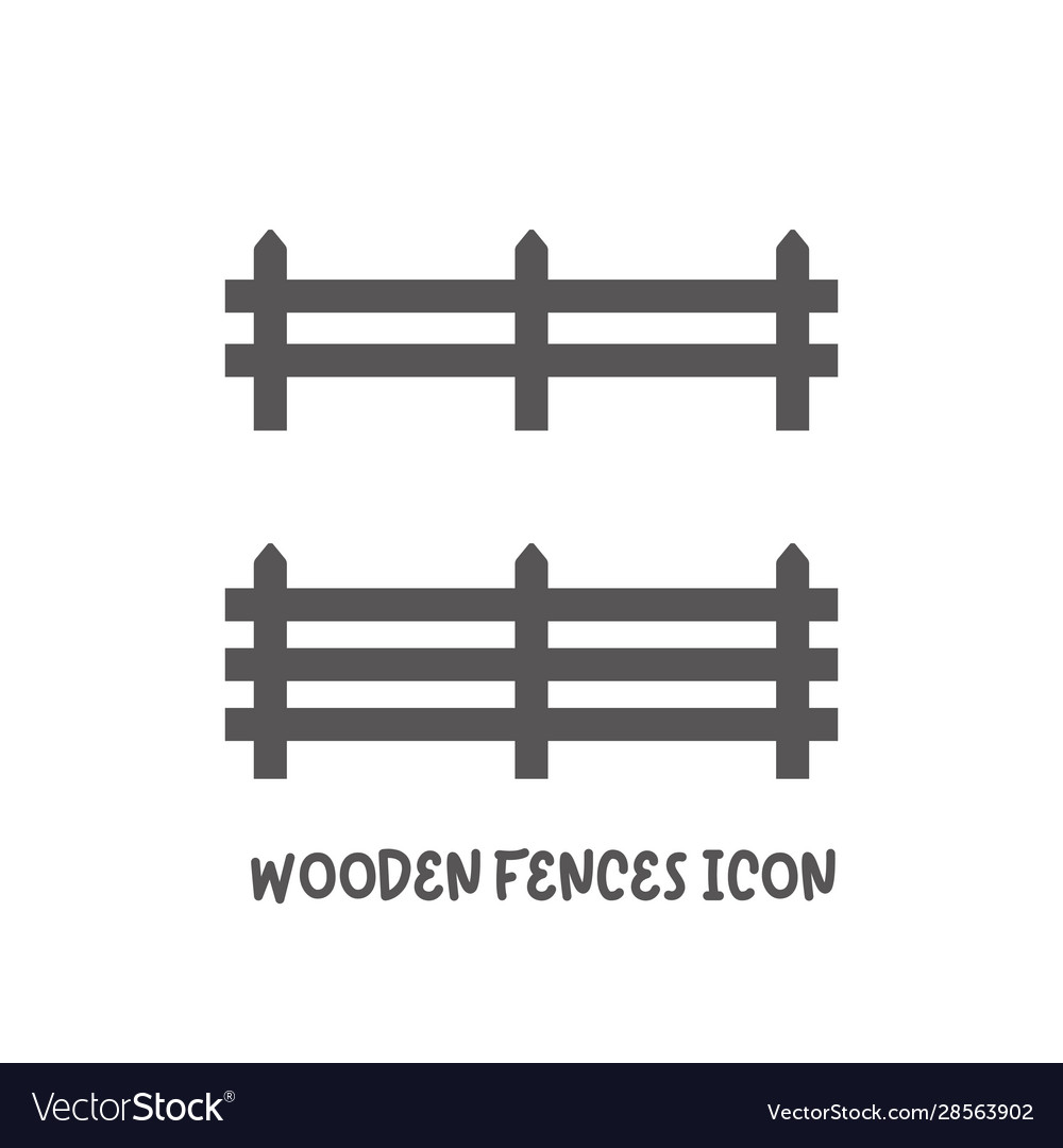 Wooden fences icon simple flat style Royalty Free Vector
