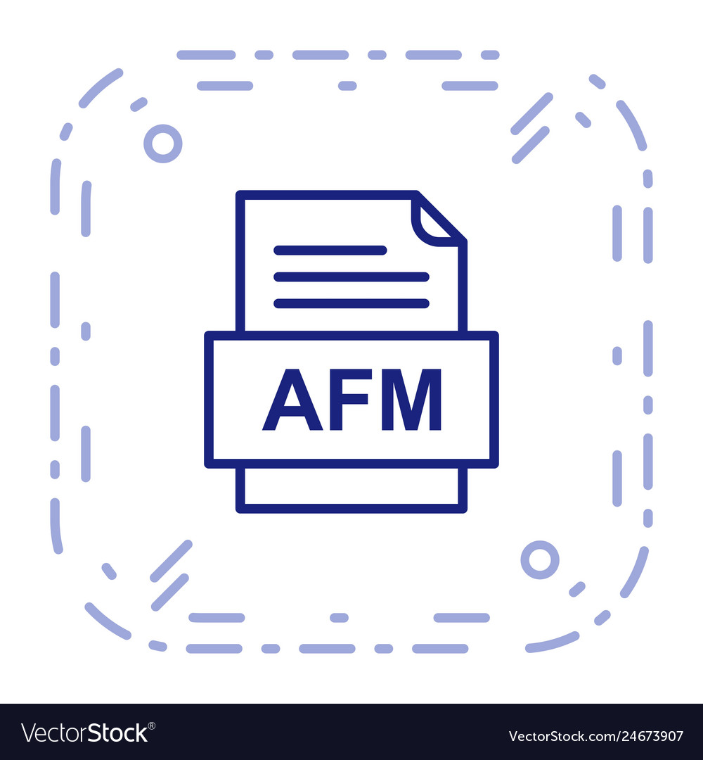 Afm file document icon Royalty Free Vector Image