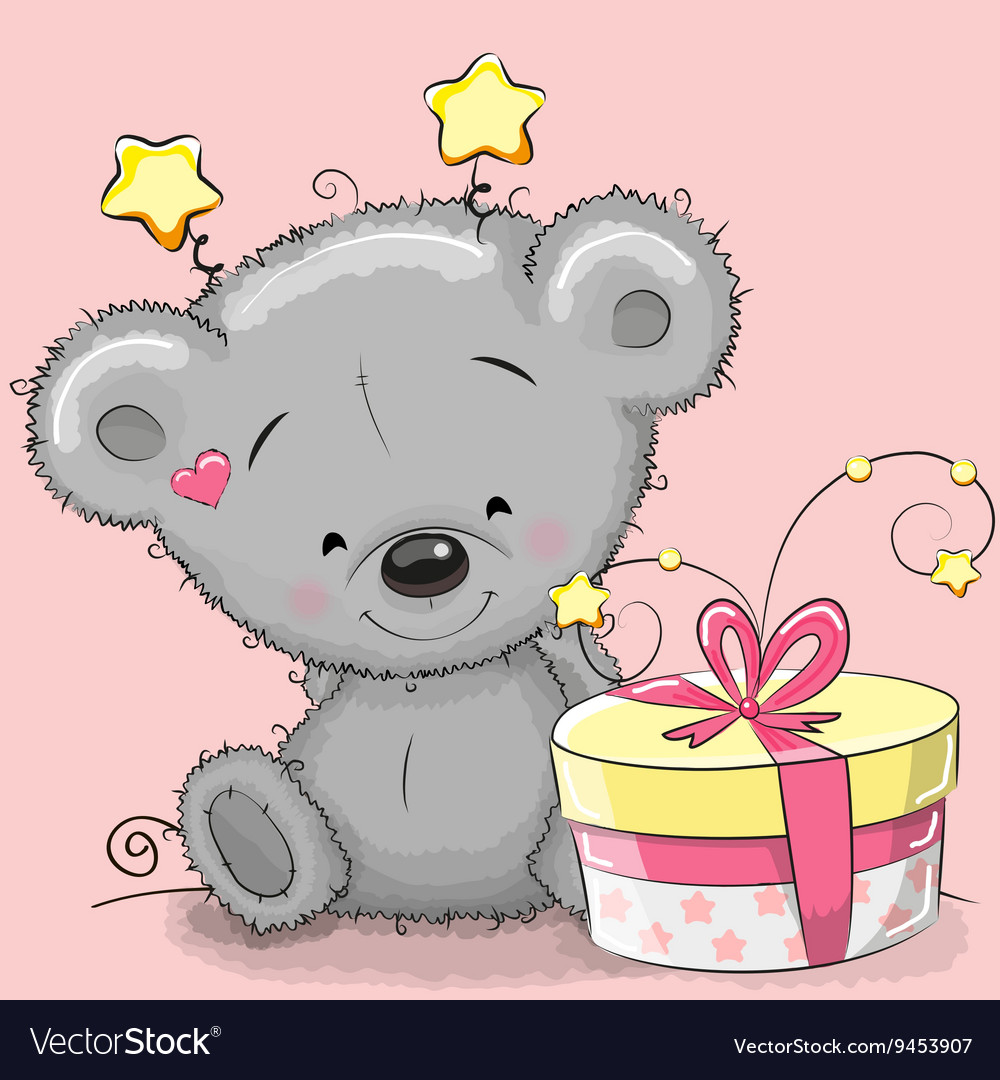 Bear with gift Royalty Free Vector Image - VectorStock