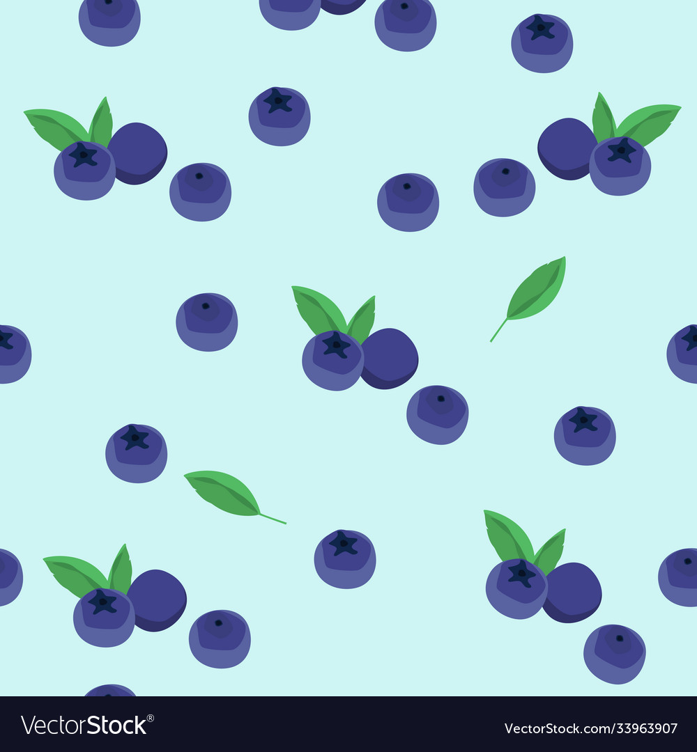 Blueberry seamless pattern Royalty Free Vector Image