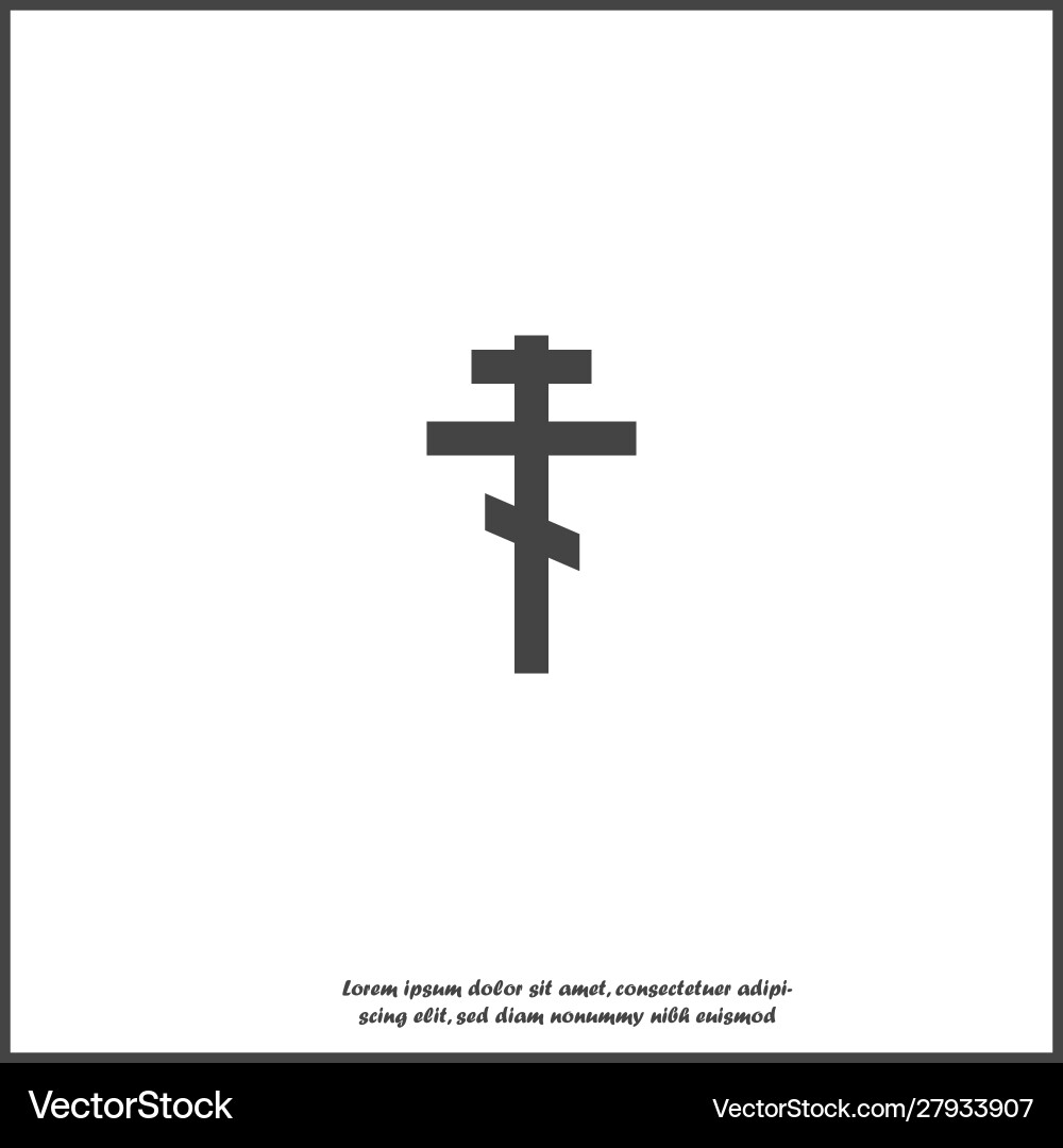 Cross icon religious symbol on white isolated Vector Image