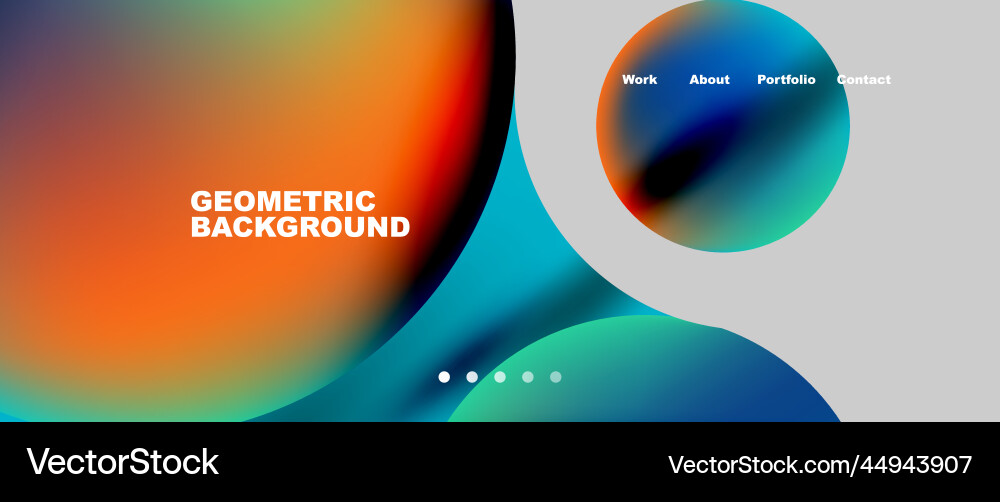 Flowing gradient colors and round elements Vector Image