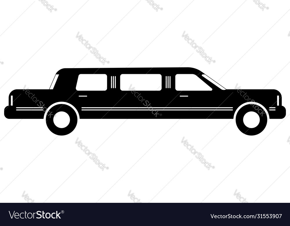 Limousine simple flat icon Royalty Free Vector Image