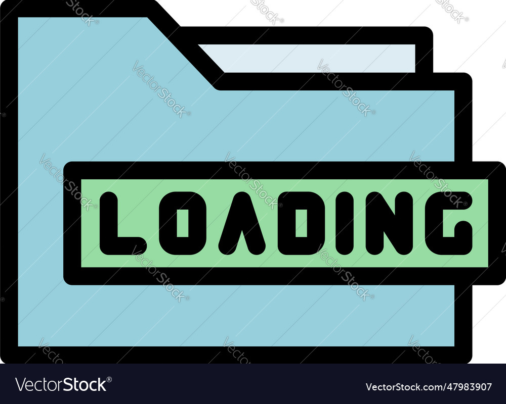 Loading folder icon flat Royalty Free Vector Image