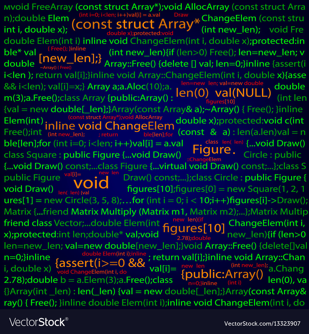 Seamless pattern with program code on green Vector Image