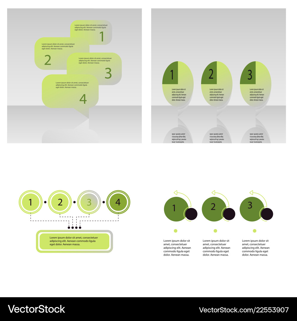Set of abstract infographics number options Vector Image