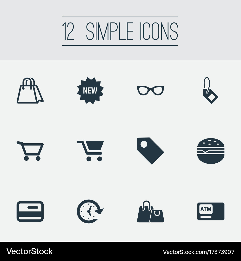 Set of simple basket icons Royalty Free Vector Image