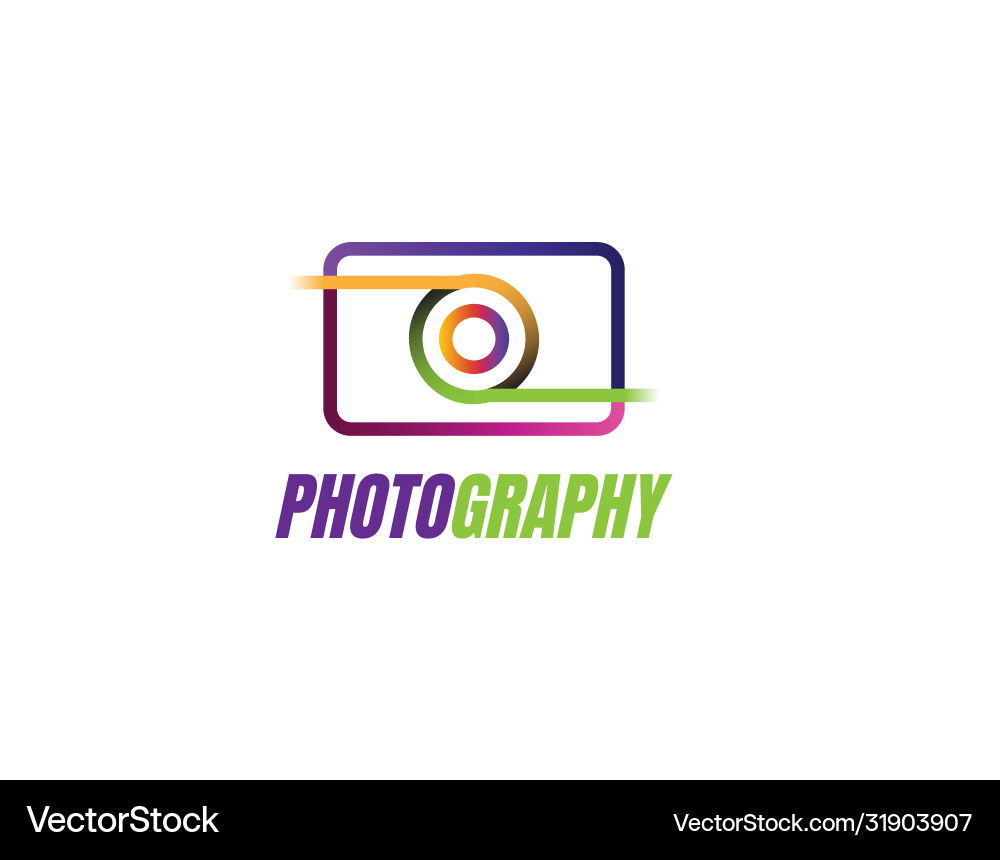Simple and lovely photography logo Royalty Free Vector Image