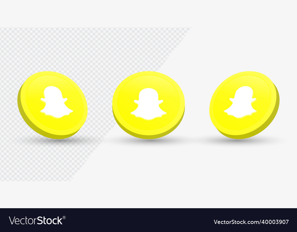 Snapchat 3d logo Royalty Free Vector Image - VectorStock