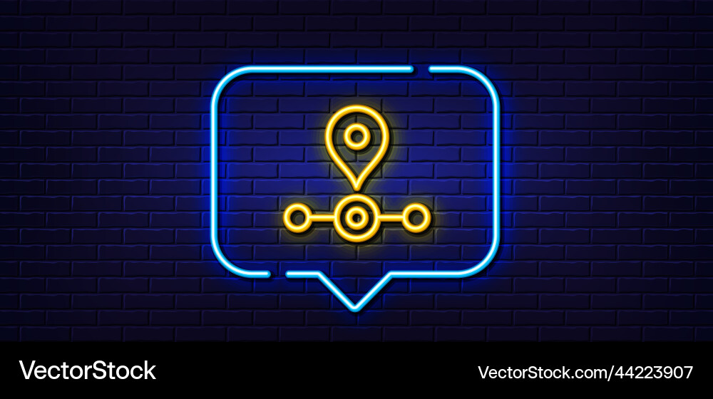 Station line icon subway journey path sign neon Vector Image