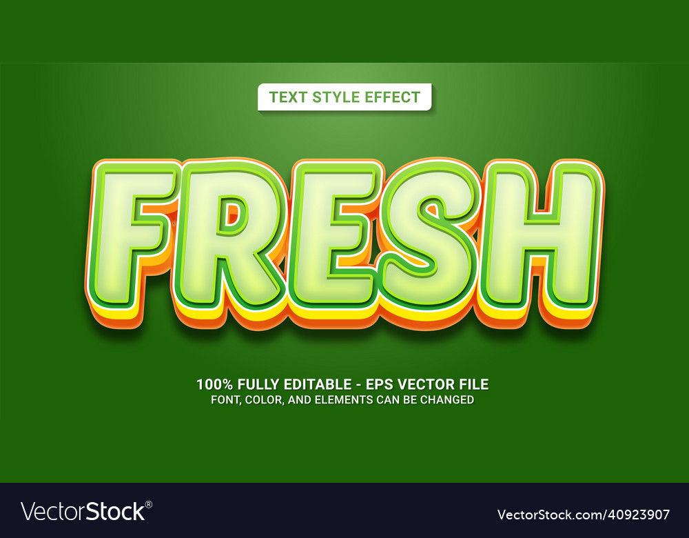 Text style with fresh theme editable Royalty Free Vector